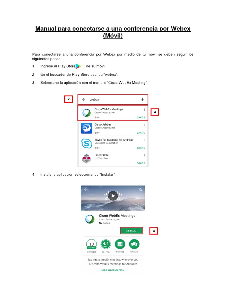 Manual Webex (Movil) PDF | PDF | Telefonía móvil | Google Play