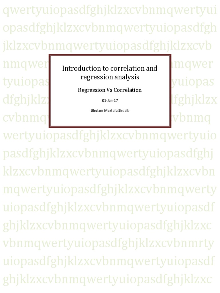 Introduction To Correlation And Regression Analysis Pdf Correlation