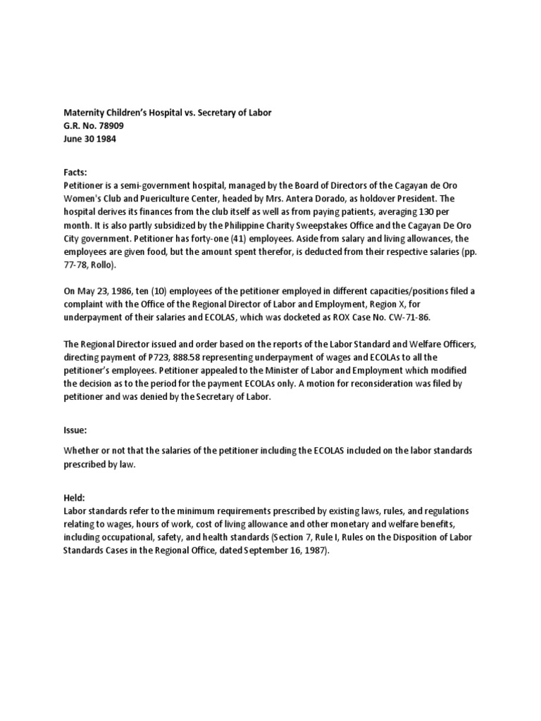 Labor Dispute in Maternity Hospital | PDF | Business | Finance & Money ...