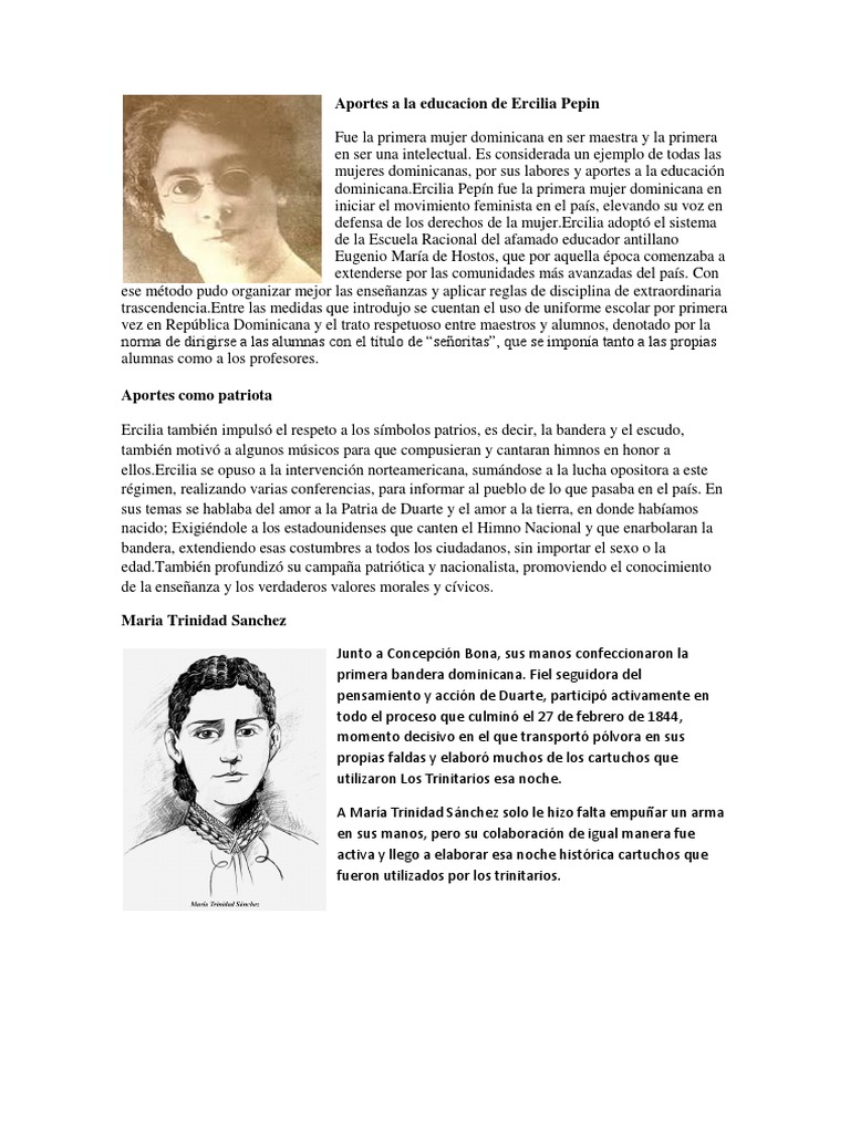 Aportes de Ercilia Pepín a la educación | PDF | República Dominicana