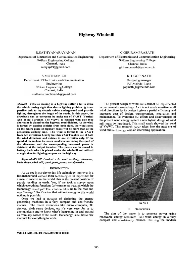 Highway Windmill | PDF | Wind Power | Wind Turbine