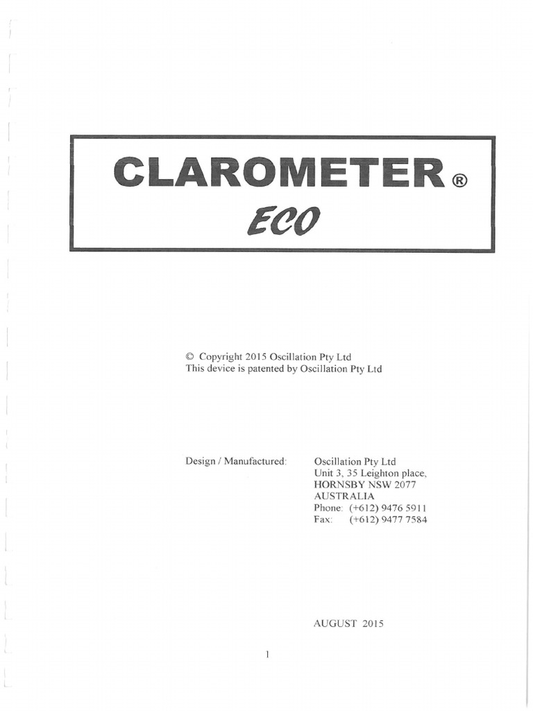 Clarometer Eco Manual | PDF