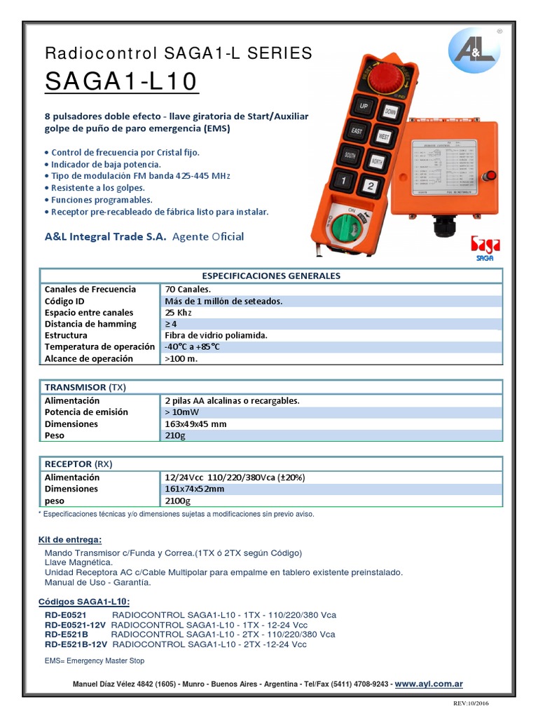 SAGA1 L10 Ficha Tecnica | PDF