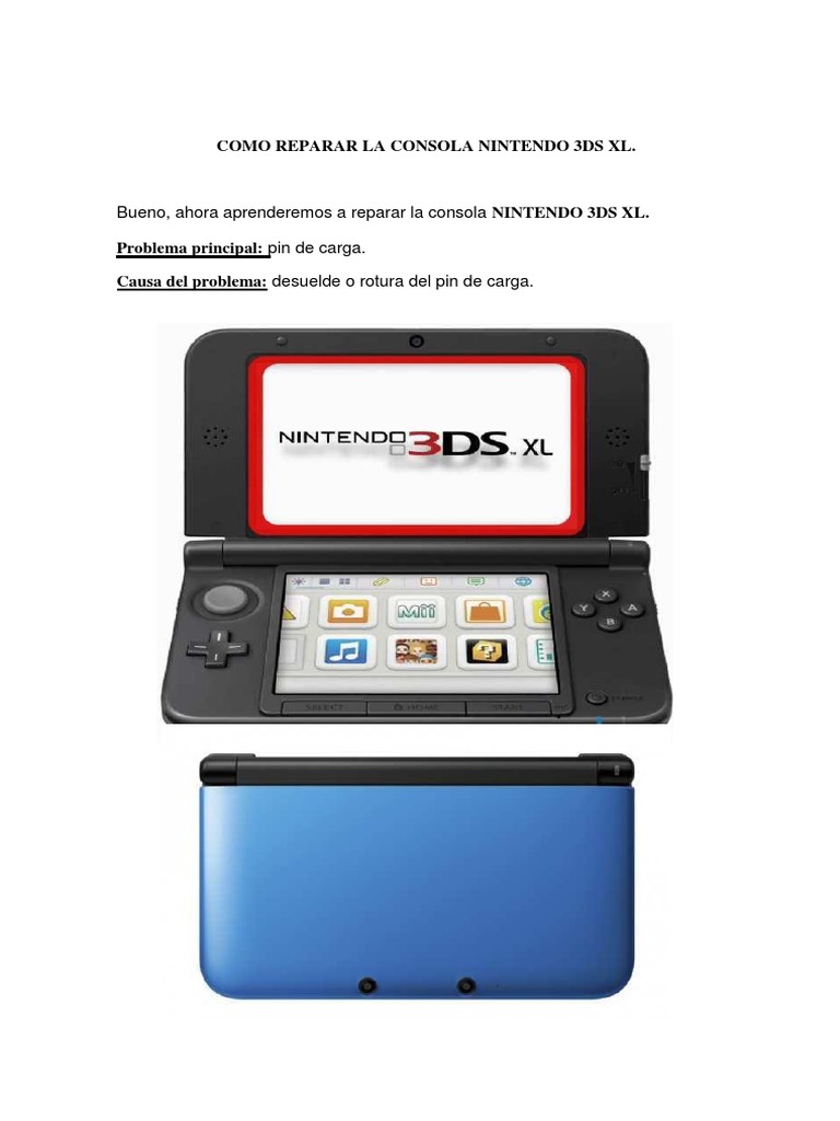 Como Reparar El Pin de Carga de La Consola Nintendo 3ds XL | PDF