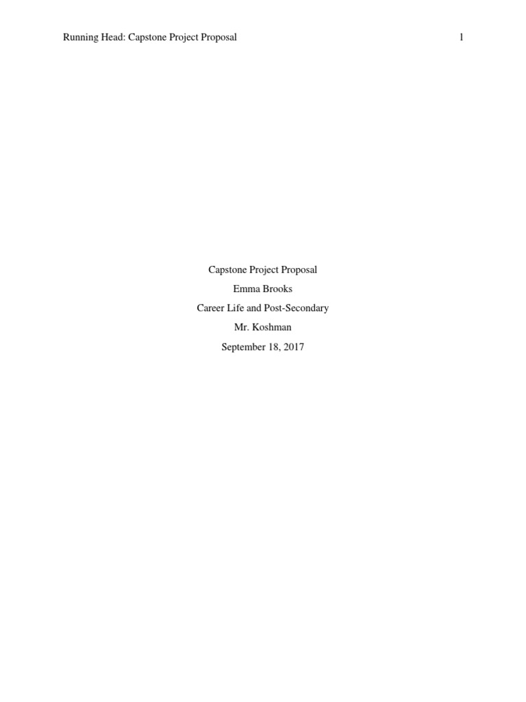 Capstone Project Proposal | PDF | Diving | Cognition