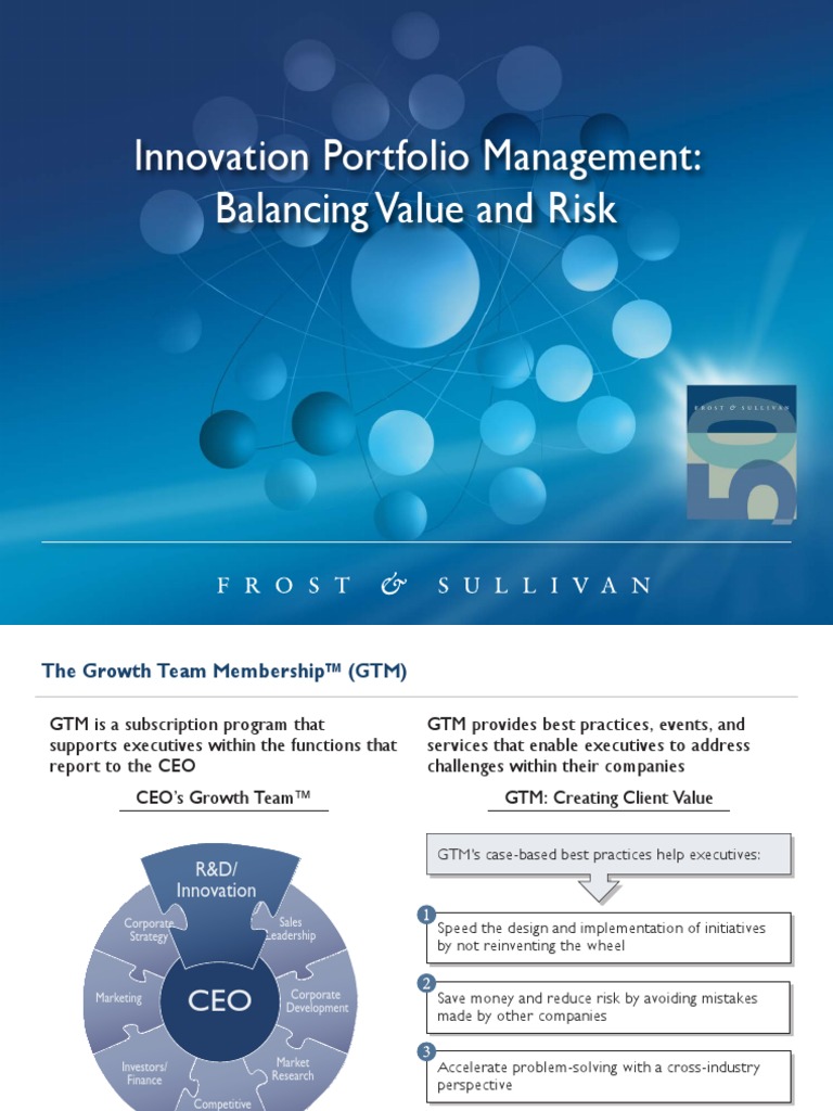 Innovation Portfolio Management Balancing Value and Risk | PDF ...