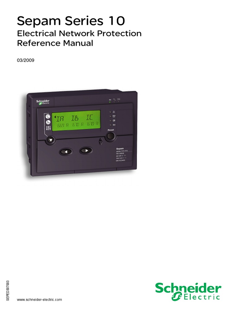 SEPAM Series 10 - User's Manual | PDF | Power Supply | Electrical ...