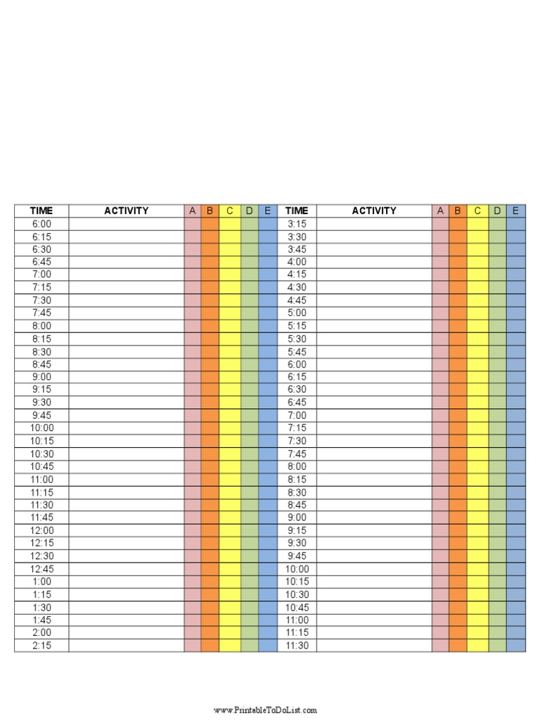 15 Minute Time Tracker | PDF