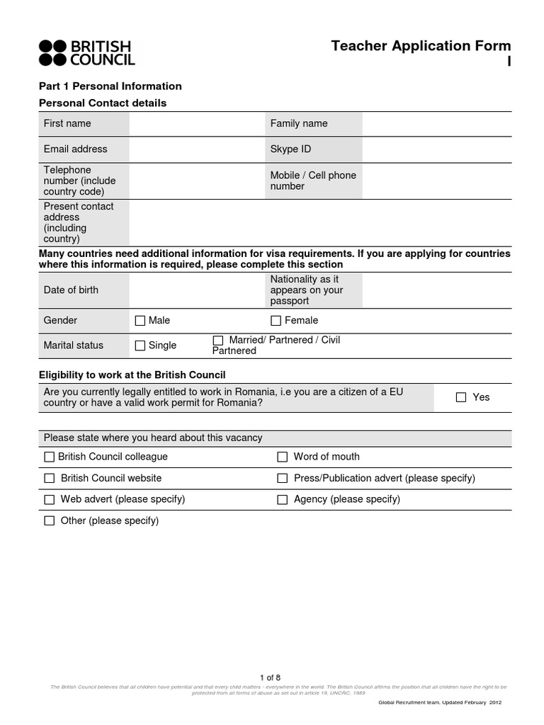Teacher Application Form | PDF | Criminal Record | Justice