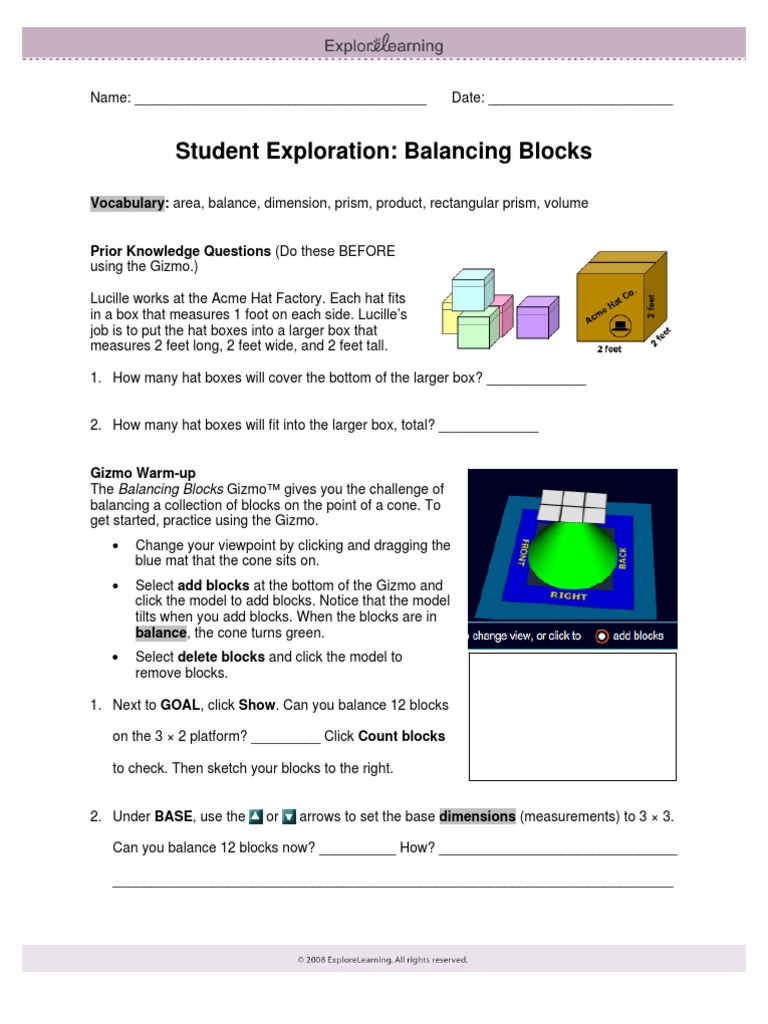 Balancing Blocks SE | PDF | Area | Rectangle