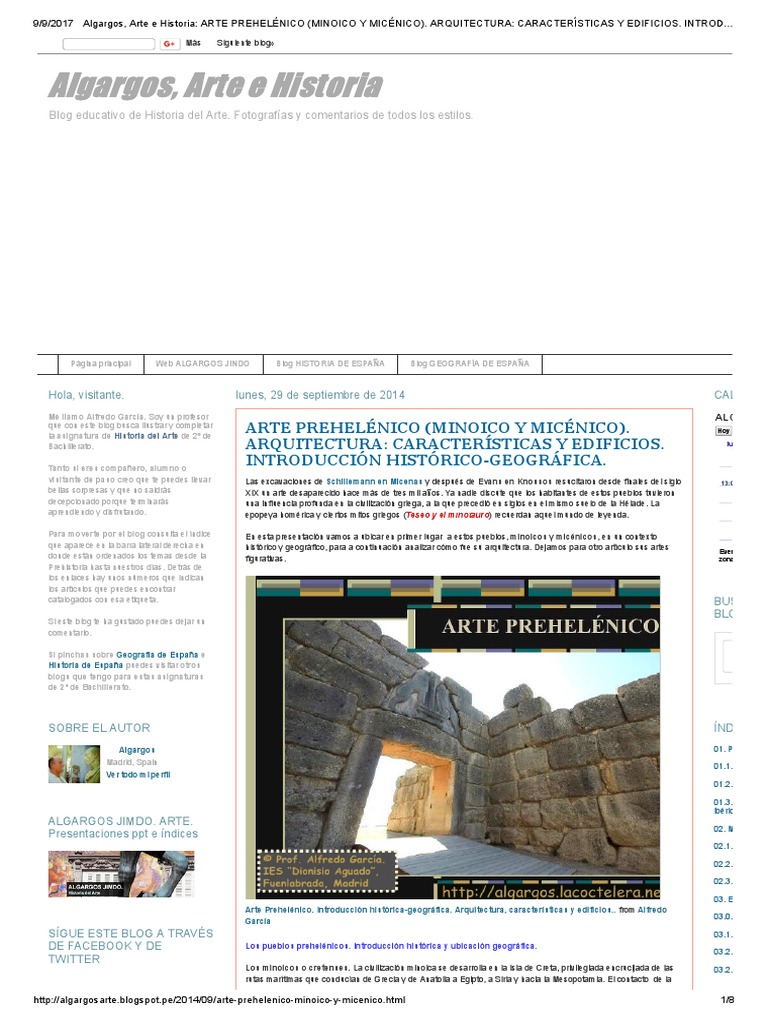 Algargos, Arte e Historia_ Arte Prehelénico (Minoico y Micénico ...