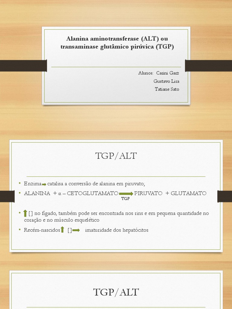Alanina Aminotransferase (ALT) Ou Transaminase Glutâmico Pirúvica (TGP) | PDF | Fígado | Alanina ...