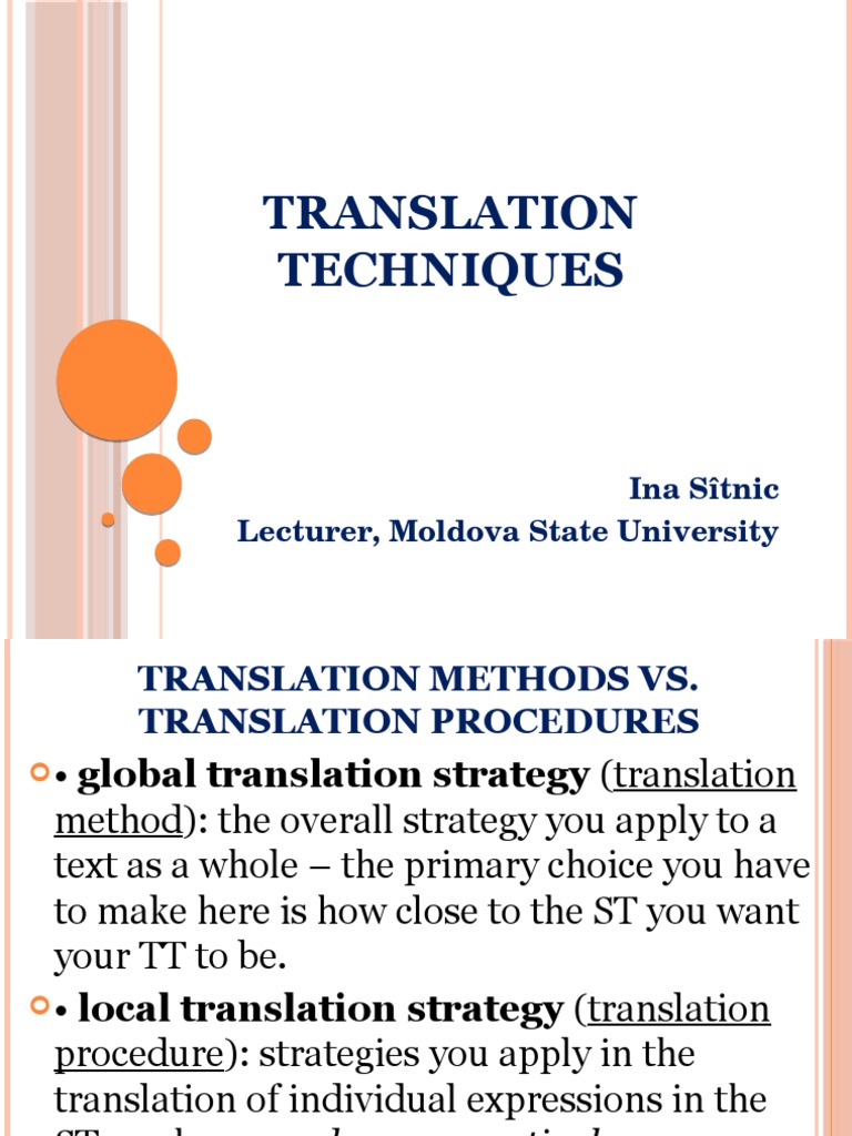 Translation Techniques and Strategies | PDF | Idiom | Translations