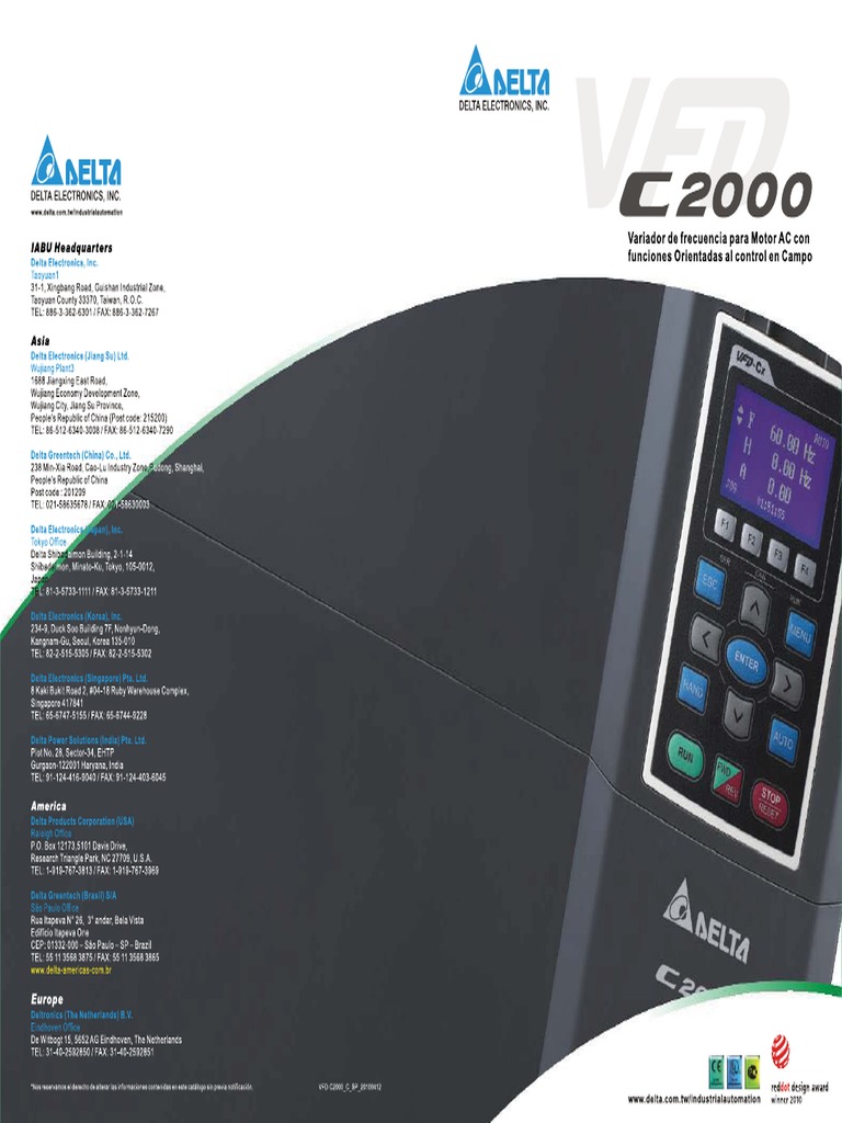 Delta VFD c2000 | PDF | Propulsión | Ingeniería de control