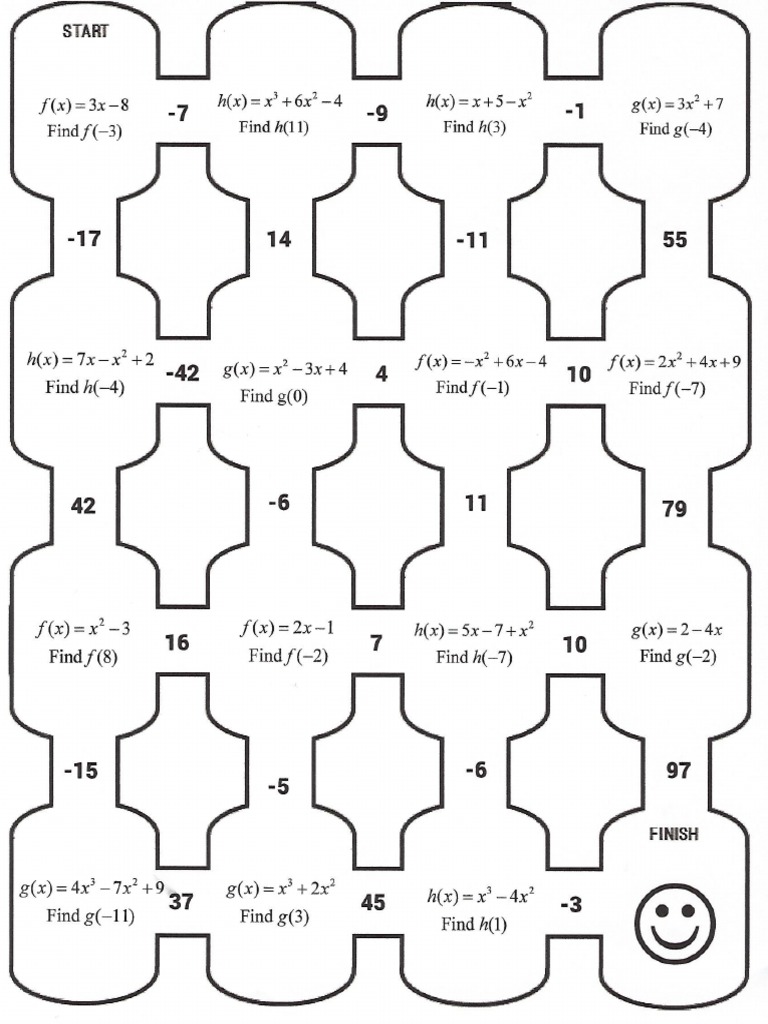 Function Notation Maze | PDF Function Notation Maze | PDF