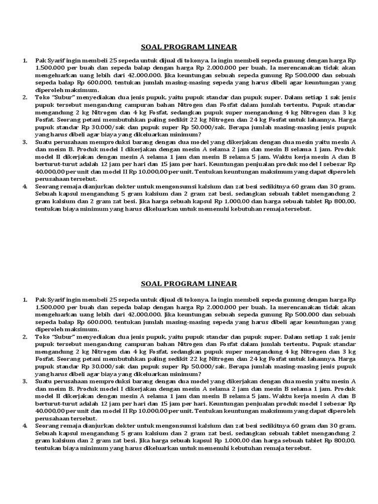 Soal Program Linear | PDF
