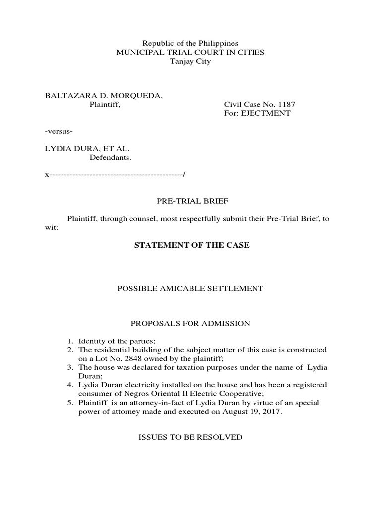Statement of The Case | PDF | Settlement (Litigation) | Lawsuit