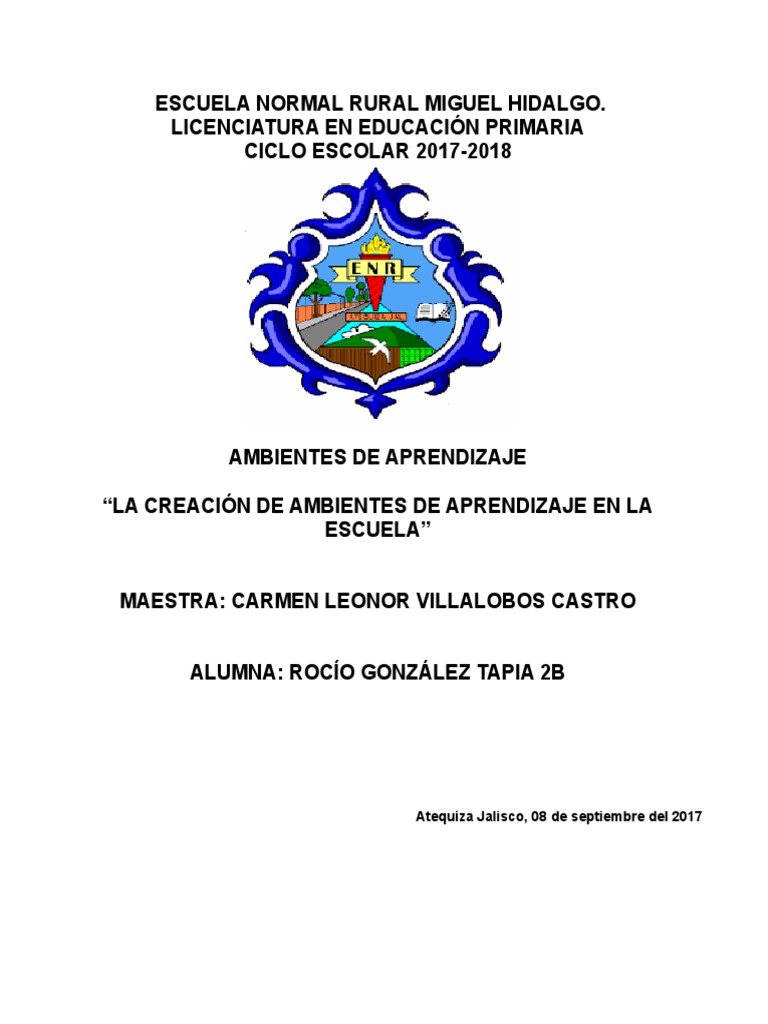 Escuela Normal Rural Miguel Hidalgo. Licenciatura En Educación Primaria ...