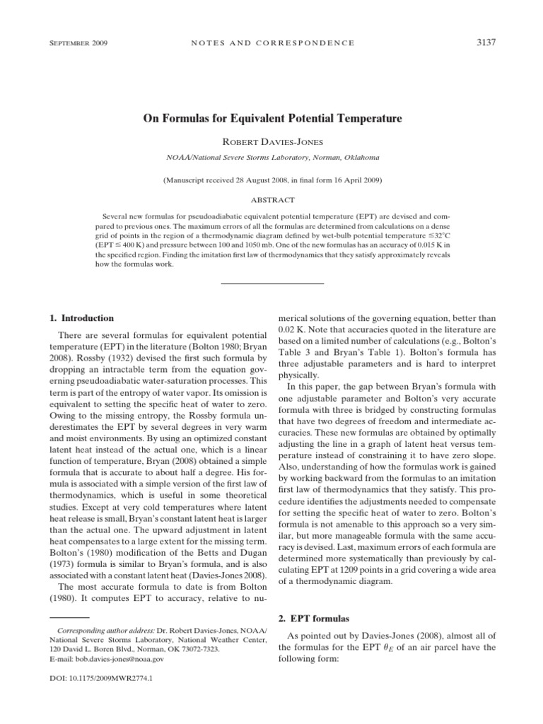New formulas for equivalent potential temperature with maximum errors ...