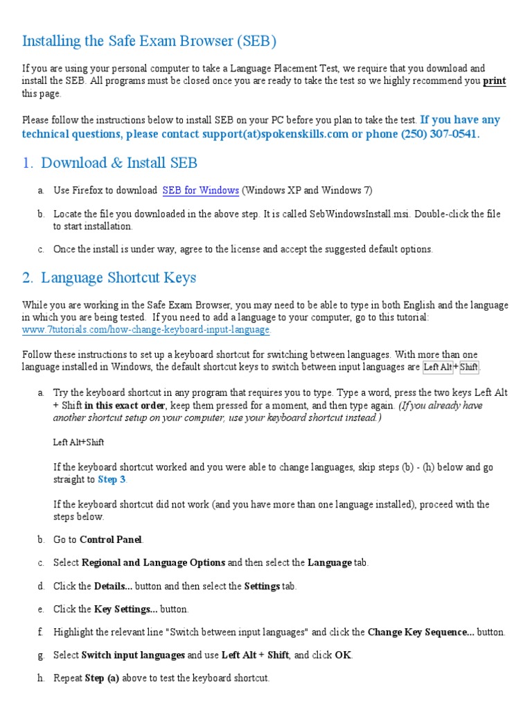 Installing The Safe Exam Browser (SEB) : If You Have Any | PDF ...