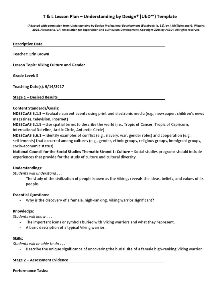 Current Events Lesson Plan | PDF | Vikings | Gender