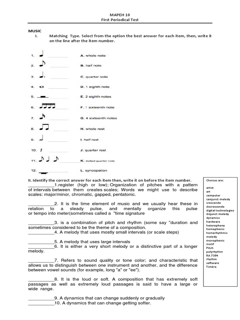 MAPEH 10 - First Periodical Test | PDF | Flexibility (Anatomy) | Medicine