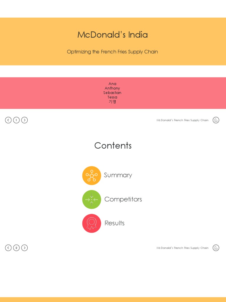 McDonald Case Study Handout | PDF | Mc Donald's | French Fries