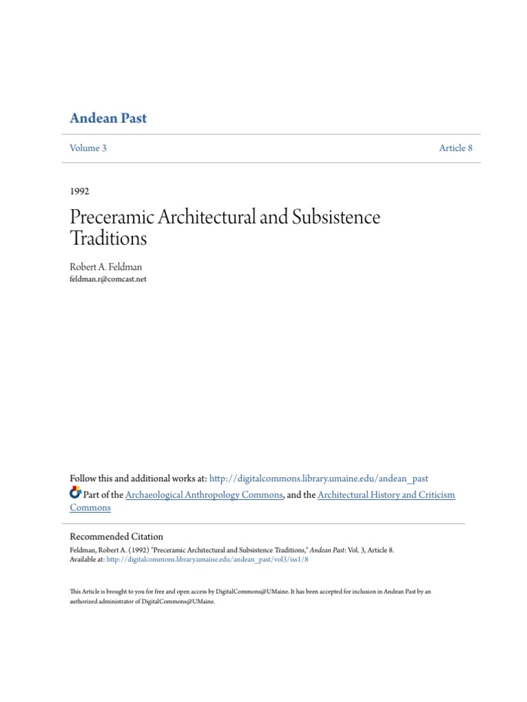 Preceramic Architecture and Subsistence | PDF | Art