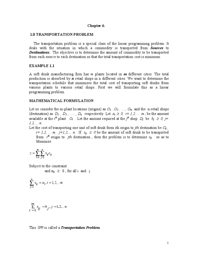 Transportation and Assignment Problem | PDF