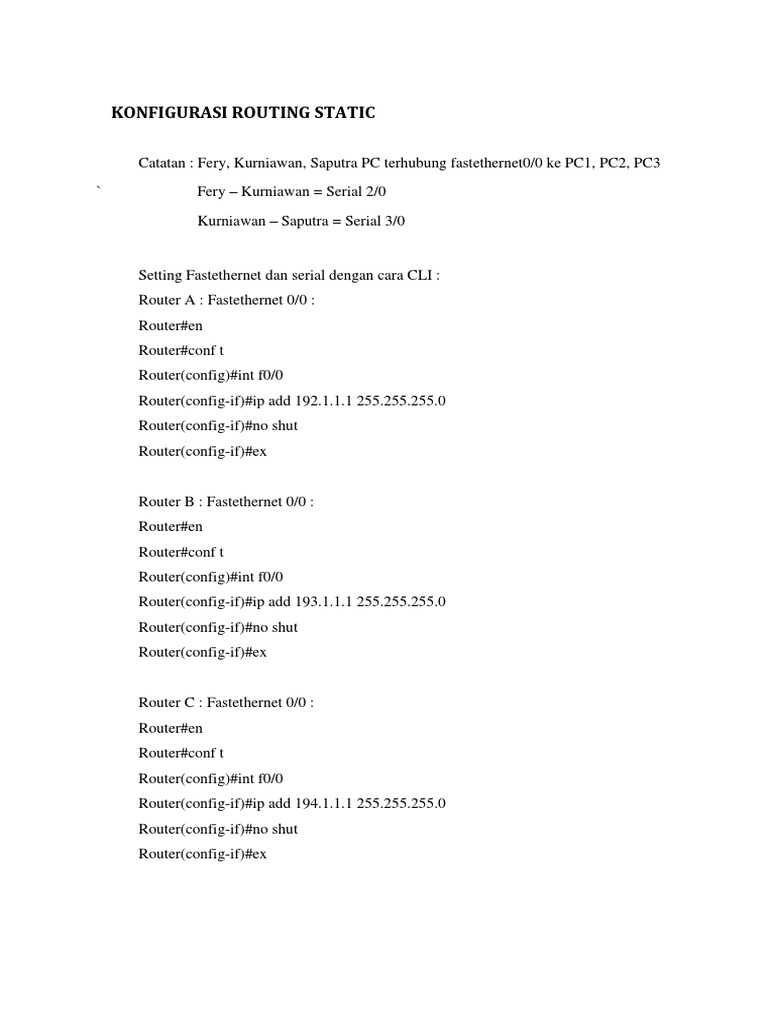 Modul Routing Static | PDF