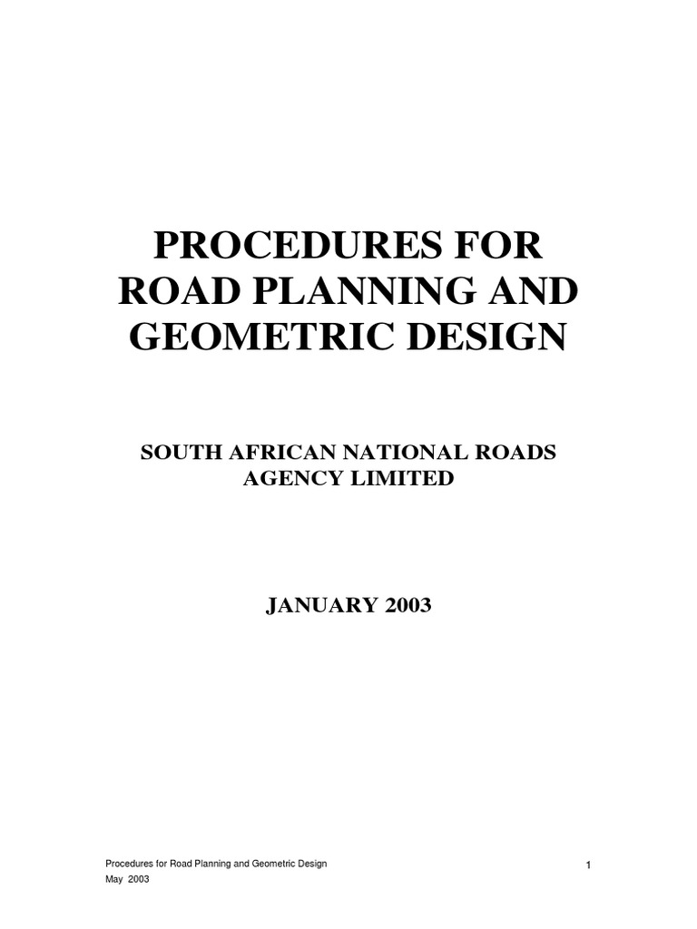 Procedures For Road Planning and Design Approved January 2003 | PDF ...