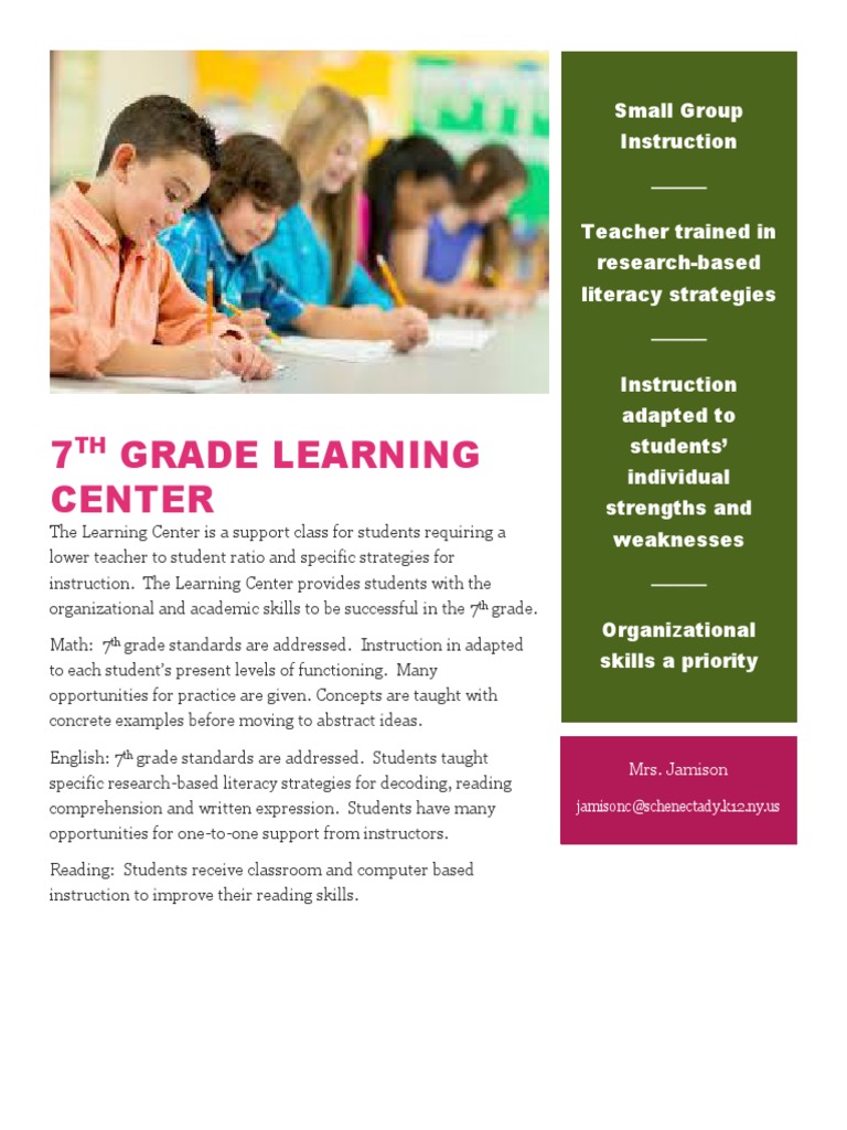 7th Grade Learning Center | PDF