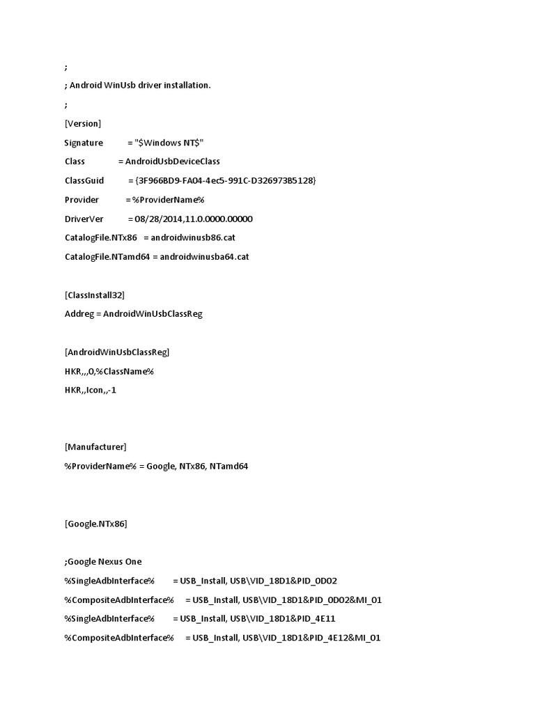 Android WinUsb Driver Installation | Download Free PDF | Android (Operating System) | Microsoft ...