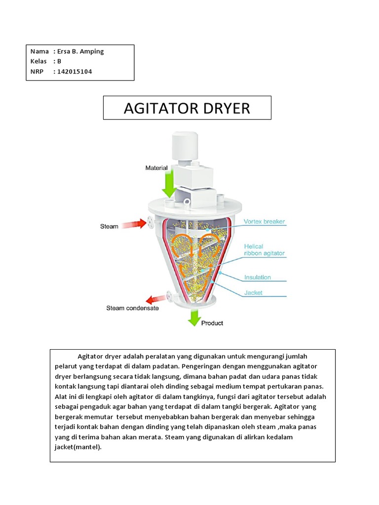 Pengertian Agitator Dryer dan Fungsinya | PDF