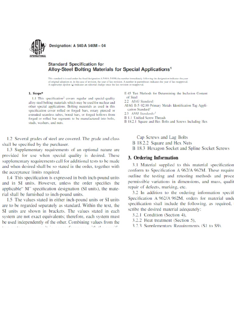 Astm A540 04 | PDF