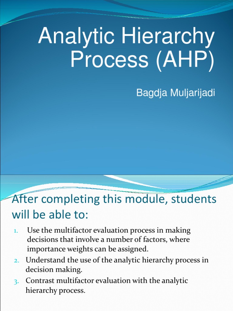 Pengenalan Metode Ahp | PDF | Business | Computers