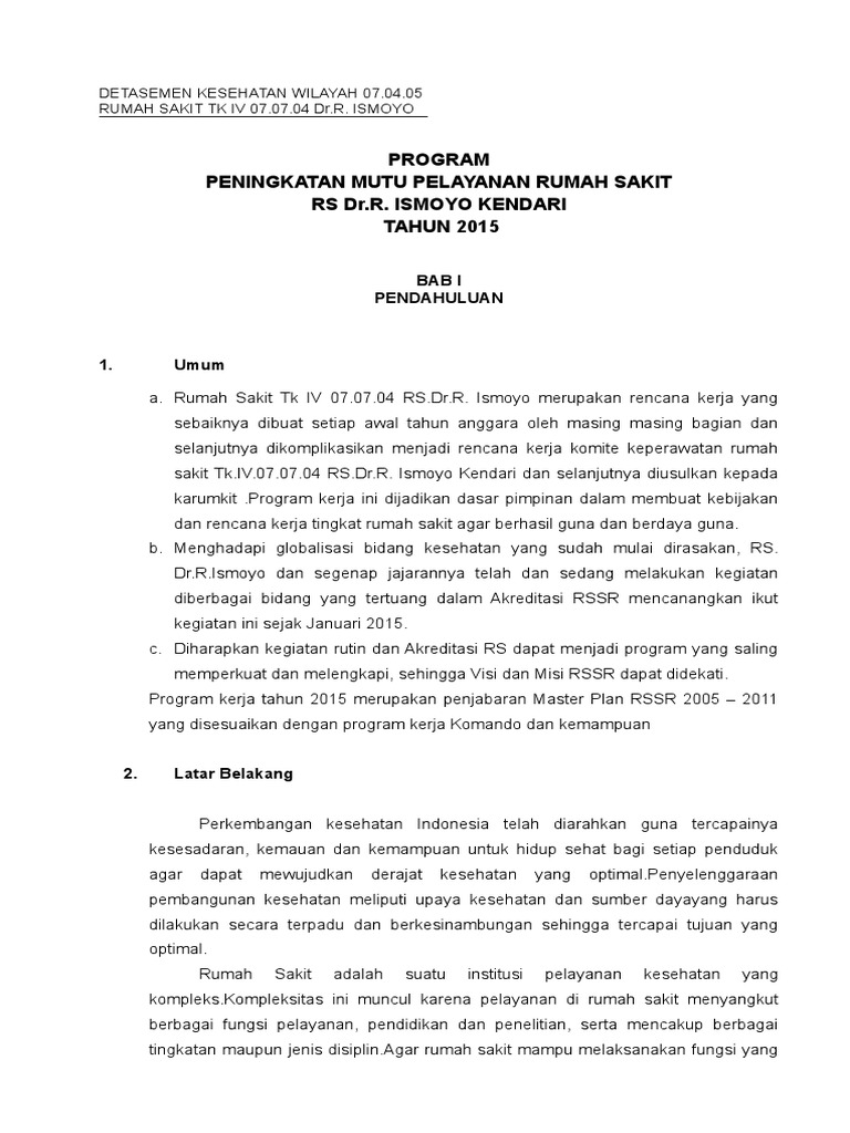 Program Peningkatan Mutu RS | PDF