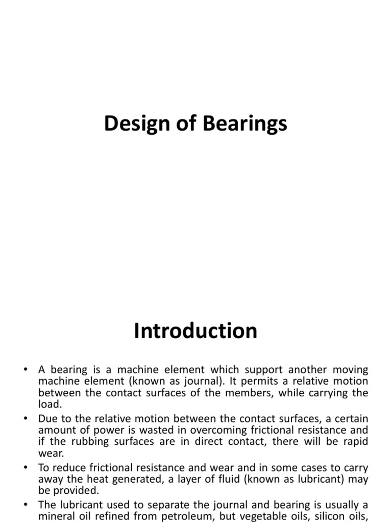 Design of Sliding Contact and Anti Friction Bearing | PDF | Bearing ...