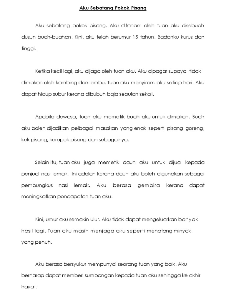 Aku Sebatang Pokok Pisang | PDF