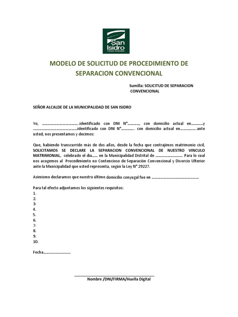 Modelo de Solicitud Divorcio | PDF | Divorcio | Gobierno
