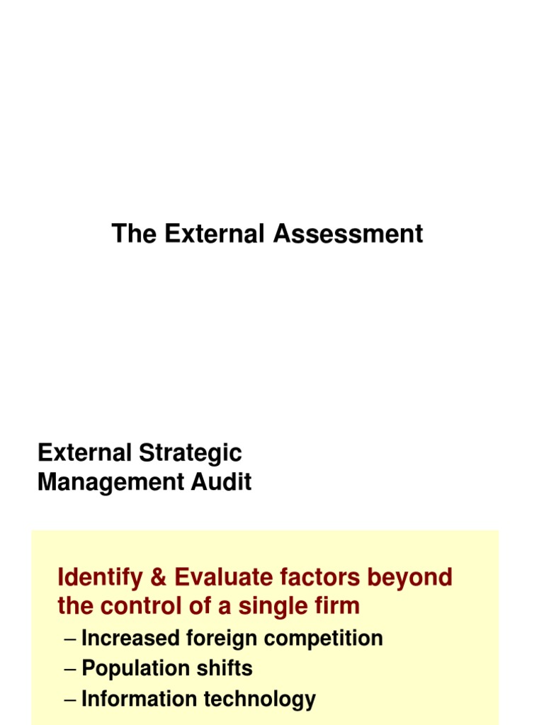 The External Assessment | PDF | Competition | Economies