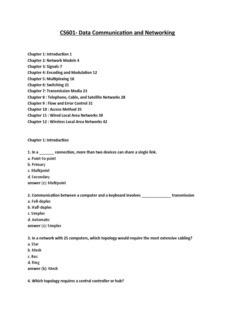CS601 MCQ's | PDF | Transmission Medium | Network Topology