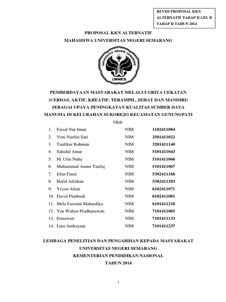 Contoh Proposal KKN | PDF