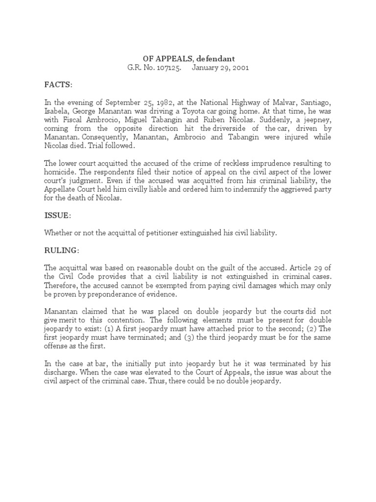 George Manantan Vs CA Digest | PDF | Social Science