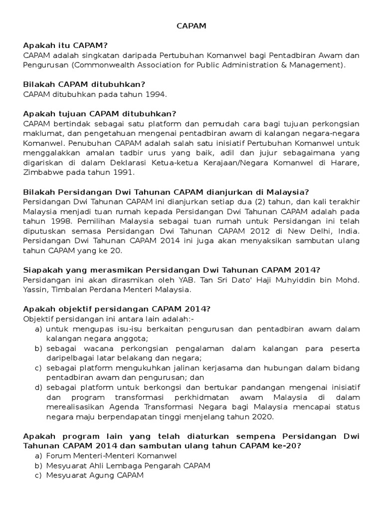 CAPAM | PDF