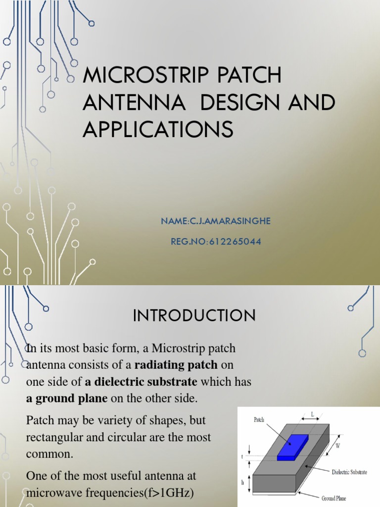 Microstrip Patch Antenna | PDF | Antenna (Radio) | Telecommunications ...