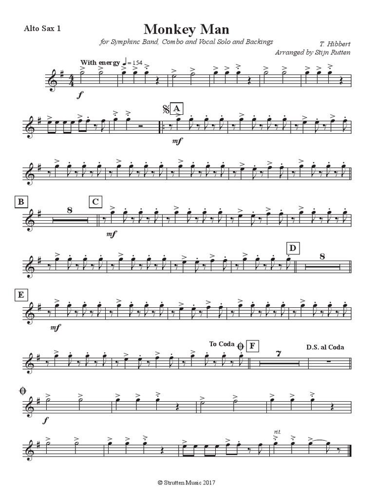 'Monkey Man' - Alto Sax 1 | PDF