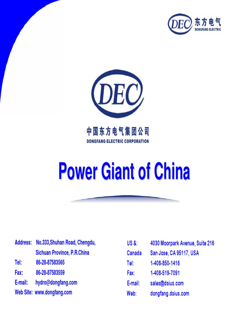 DEC Dongfang Electric Hydro 2008 | PDF | Hydroelectricity | Wind Power