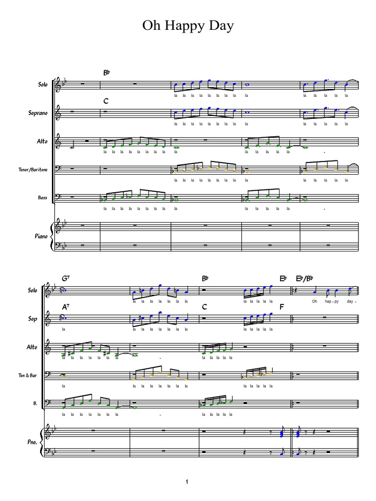 Oh Happy Day - SATB and Piano PDF | PDF