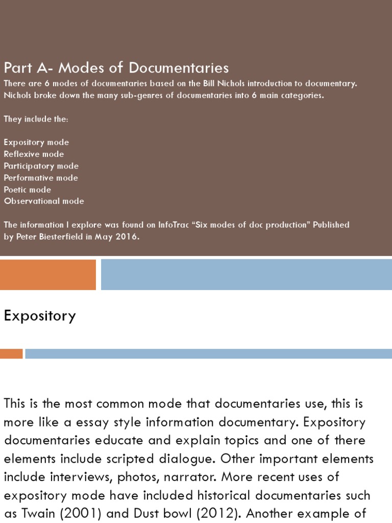 6 Modes of Documentaries Task 5 | PDF | Documentary Film | Leisure